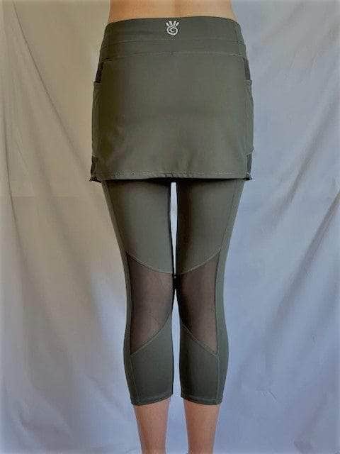 Olive Mid-Calf Skirted Leggings with Pockets | Shop Now – Sol Sister Sport
